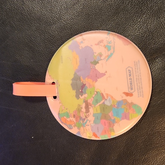 Accessories | World Map Luggage Tag Pink | Poshmark